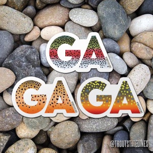 Georgia Sticker GA / Rainbow, Brook & Brown Trout / Fly Fishing Sticker ...