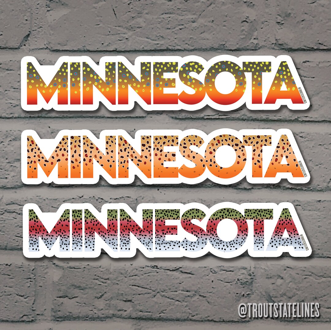 Waterproof Minnesota Trout Stickers 3-pack: Fly Fishing Angler Decals ...
