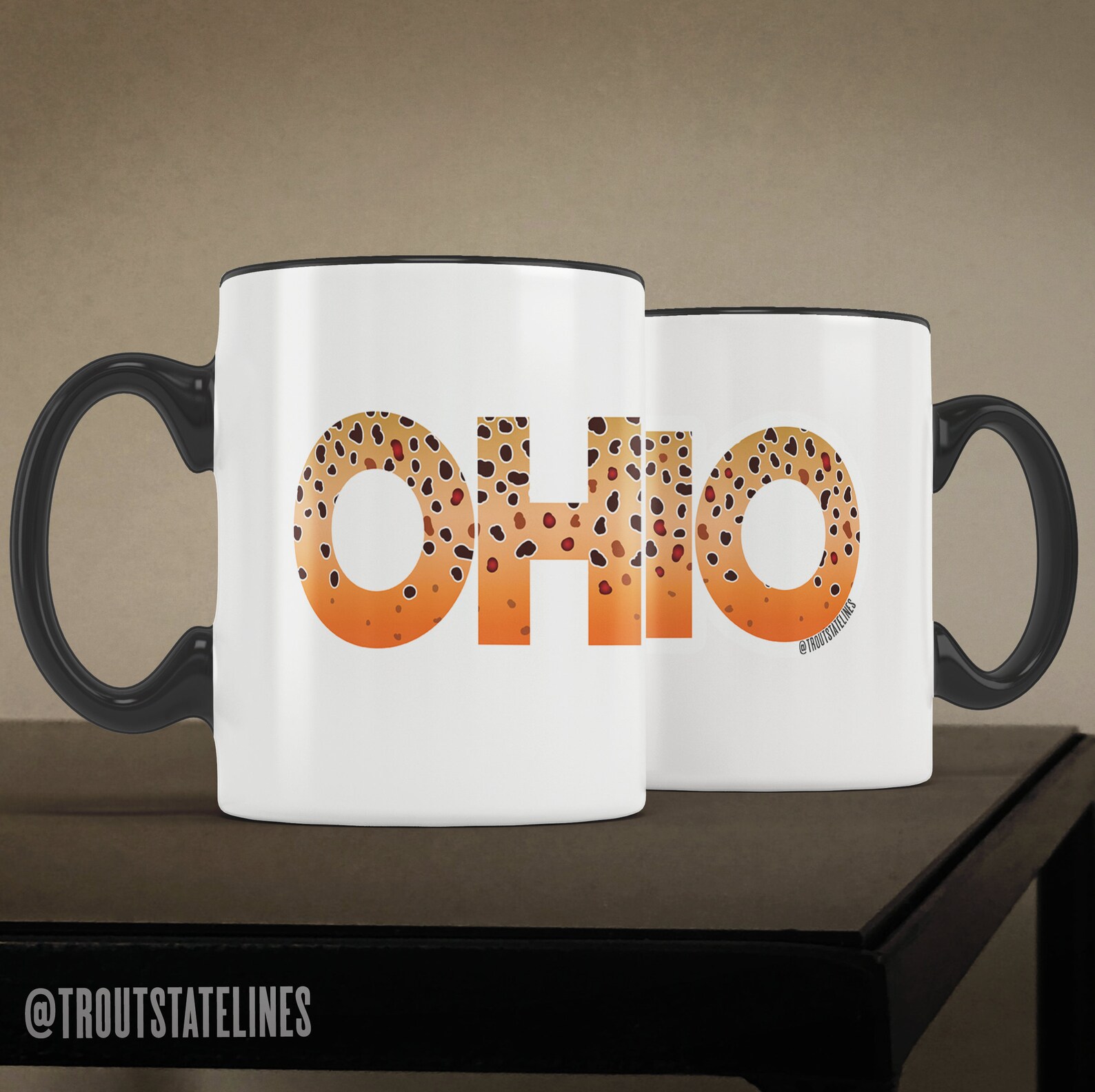 Ohio Trout Mug: Brook, Brown & Rainbow Trout - Angler Gift - Etsy