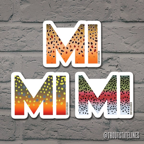 State of Michigan Fly Fishing Decal - Etsy