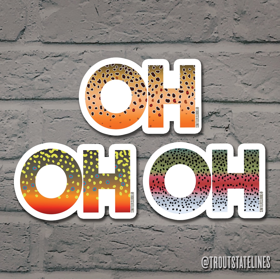 Ohio Stickers OH / Rainbow, Brook & Brown / Fly Fishing Sticker Outdoor ...