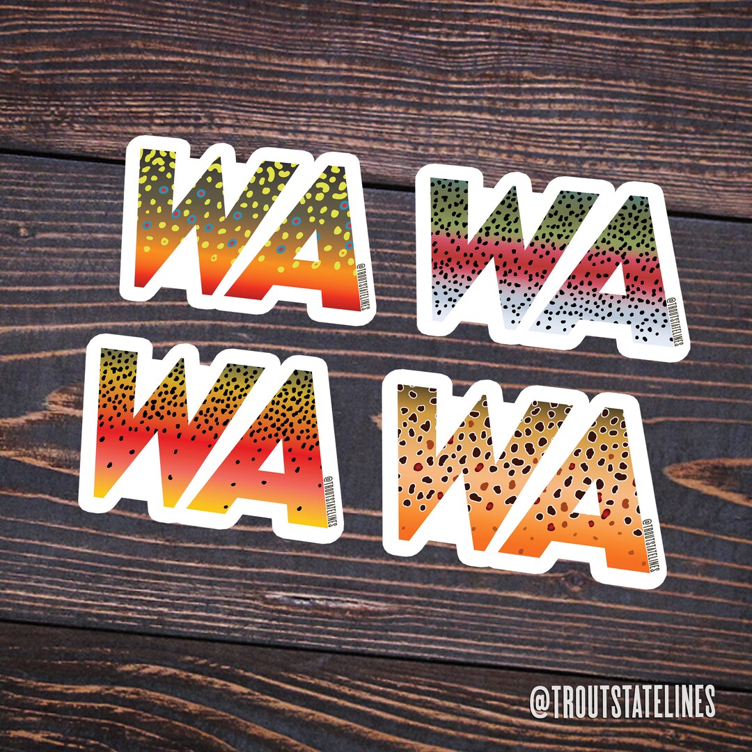 Washington Trout Stickers, Angler WA State Bumper Sticker - Etsy