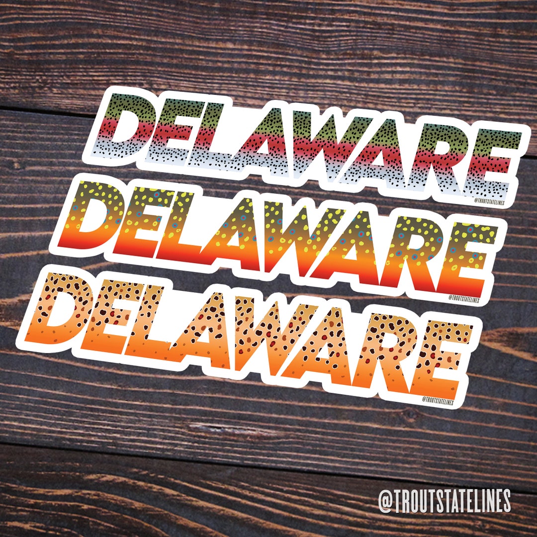 Delaware Trout Stickers 3-pack: Fly Fishing Angler Decals in Brook ...