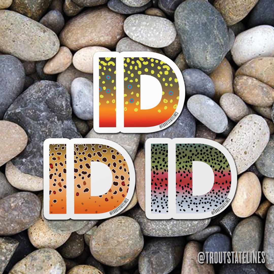 Idaho Stickers ID / Brook, Brown & Rainbow Trout / Travel Fly Fishing ...