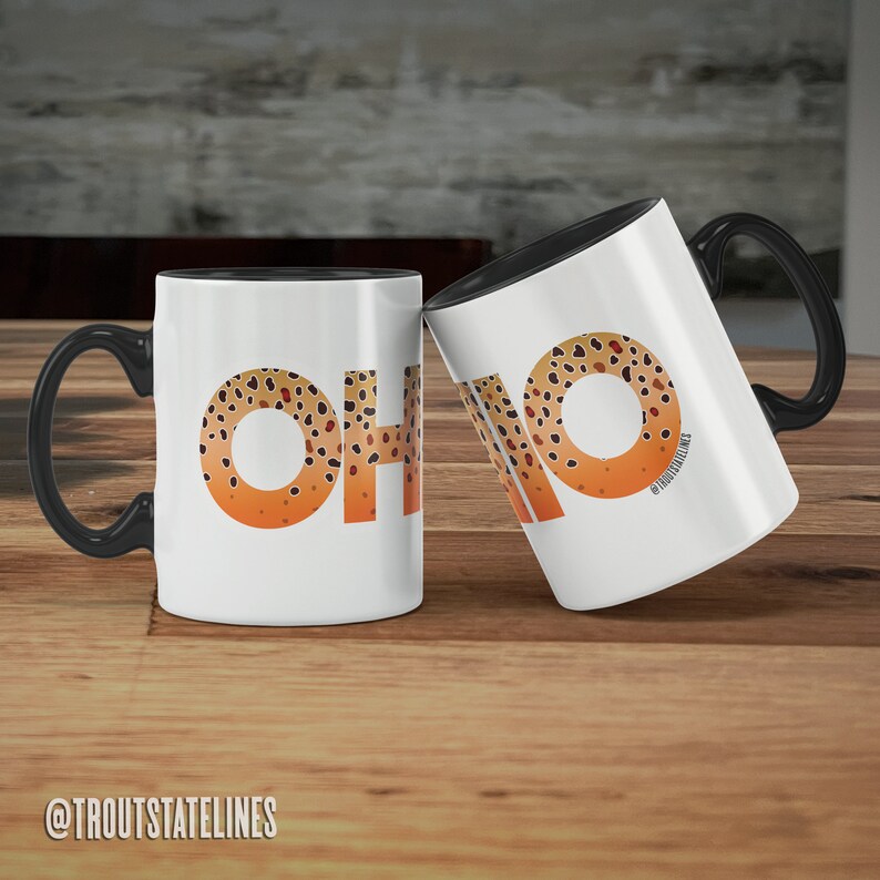 Ohio Trout Mug: Brook, Brown & Rainbow Trout - Angler Gift - Etsy