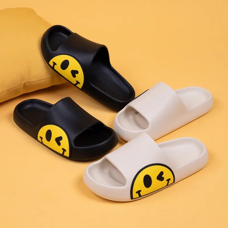 Smiley Face Slides Happy Face Summer Slides Unisex Smiley - Etsy