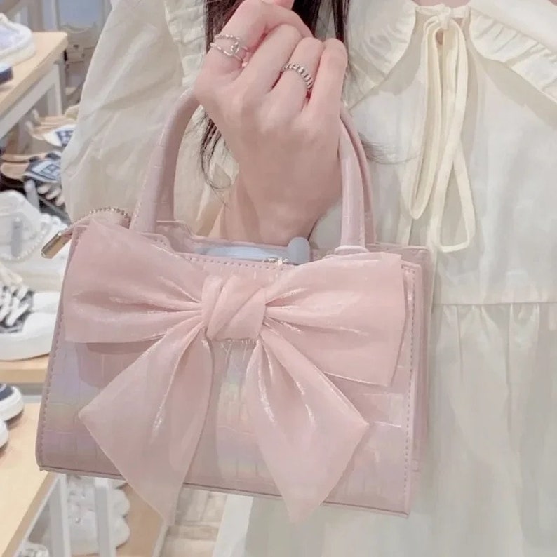 Croquette Mini Bow Clutch Bow Bag/bow Purse in White or Pink - Etsy