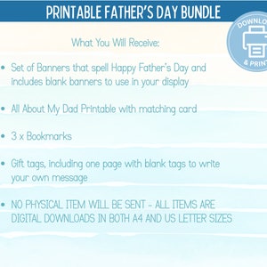 Father's Day Bundle, All About My Dad Printable, Father's Day Gift ...