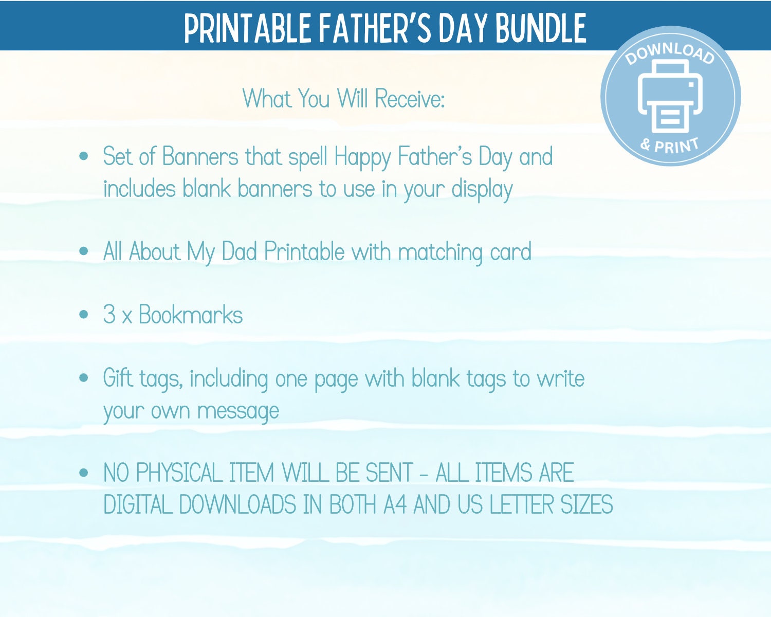 Father's Day Bundle, All About My Dad Printable, Father's Day Gift ...