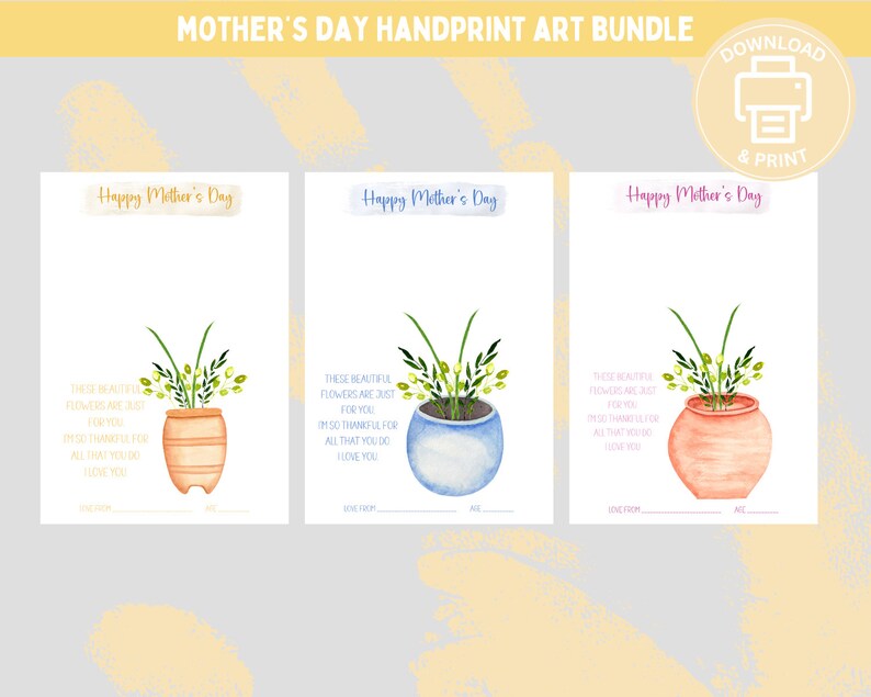 Mother's Day Handprint, Mothers Day Handprint Art, DIY Keepsake, Craft ...