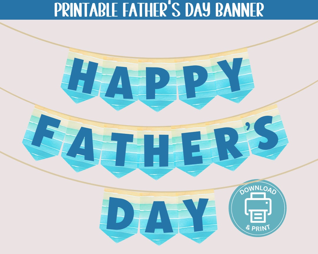 Fathers Day Banner Template, Fathers Day Printable, Happy Fathers Day ...