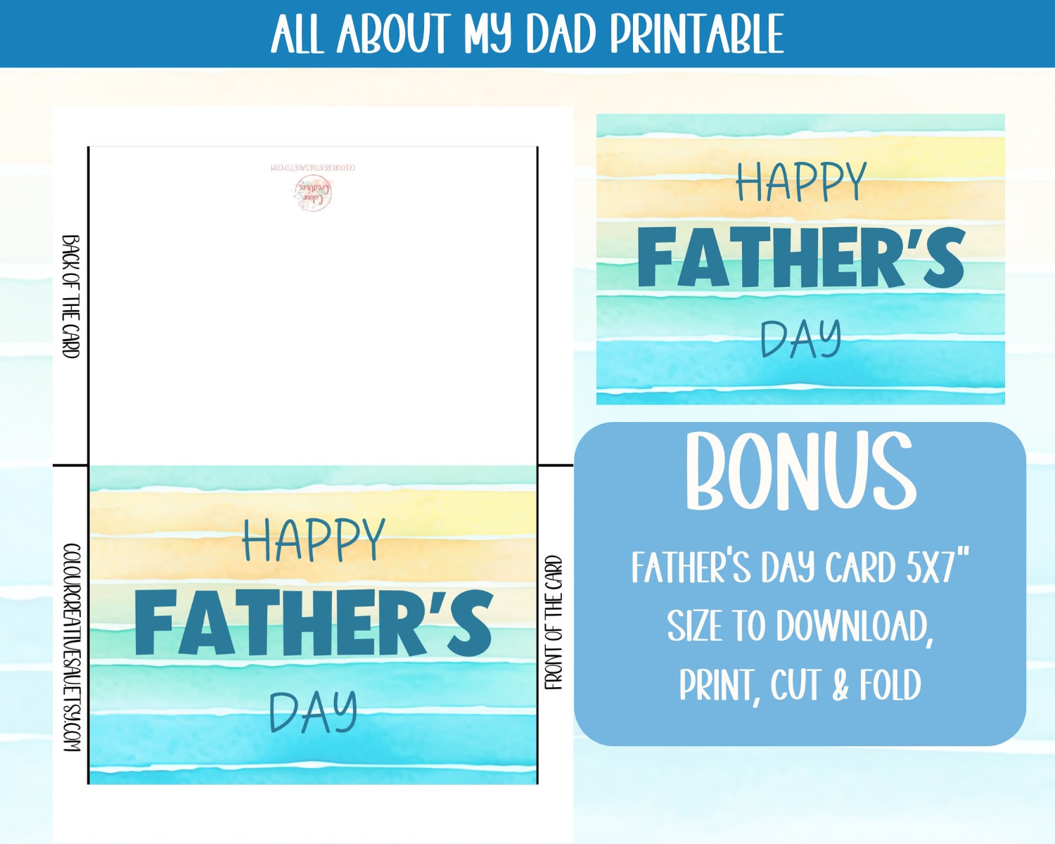All About My Dad Printable, All About Dad, Father's Day Gift, Father's ...