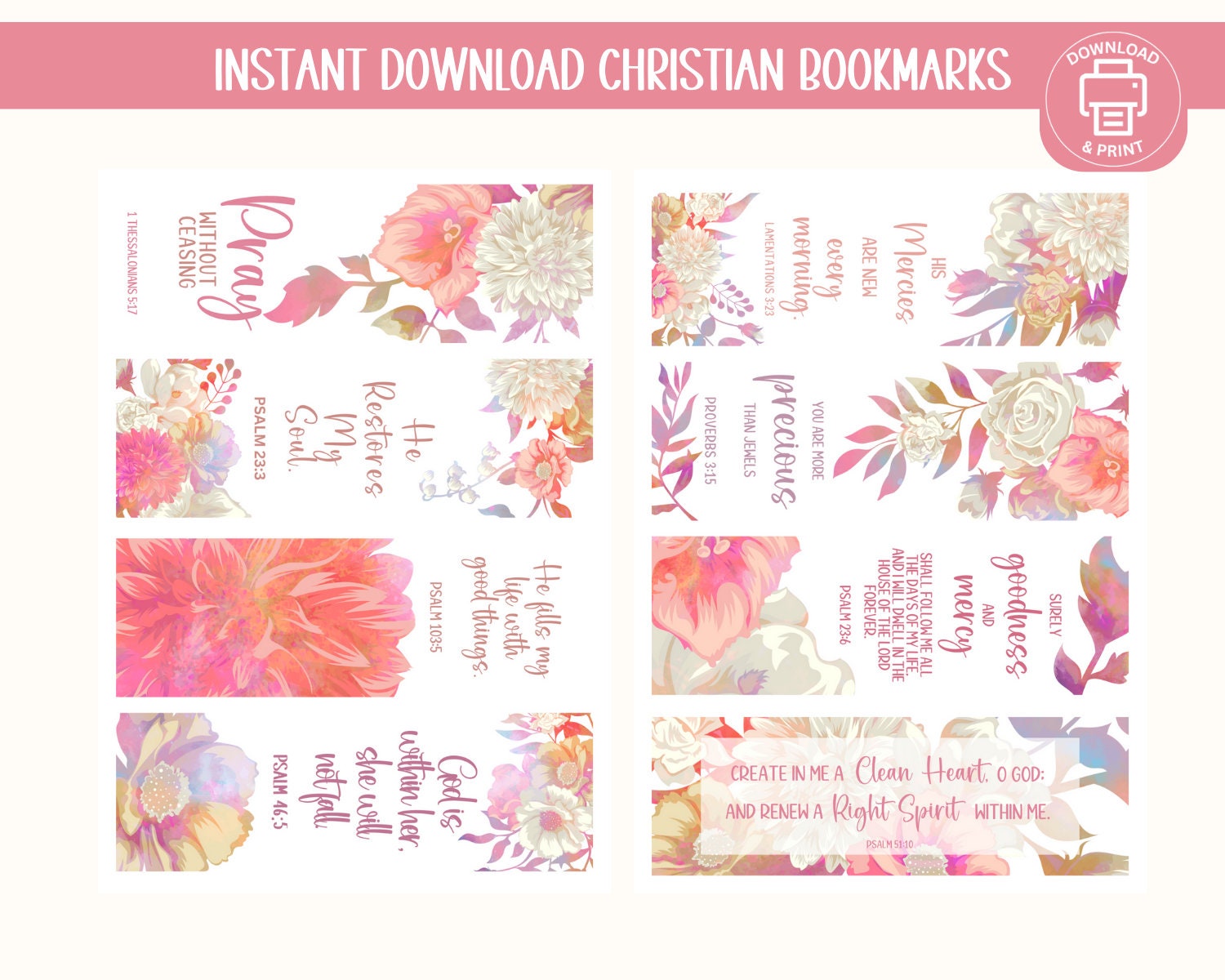 Christian Bookmark, Printable Bible Verse Bookmarks, Mother's Day Bible ...