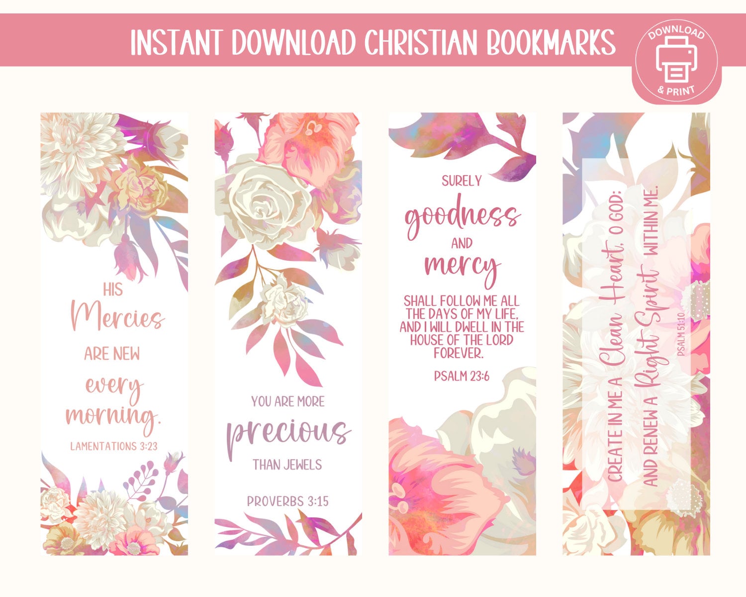 Christian Bookmark, Printable Bible Verse Bookmarks, Mother's Day Bible ...