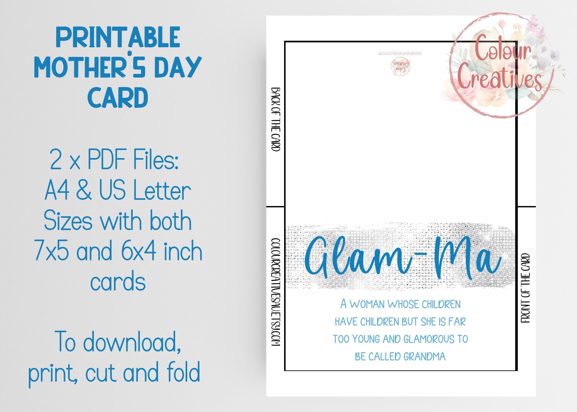 Mothers Day Card Printable, Mothers Day Card, Happy Grandmothers Day ...