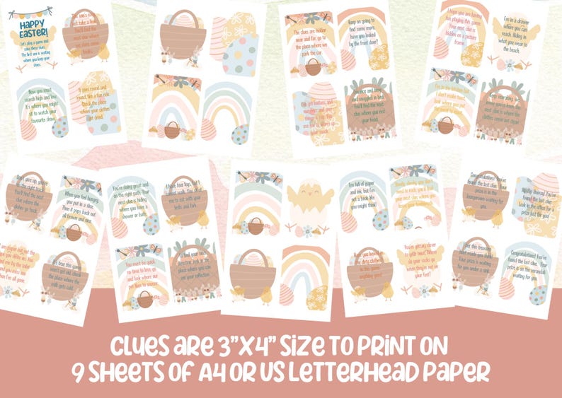 Indoor Easter Egg Treasure Hunt Clues: Printable Game (digital Download ...
