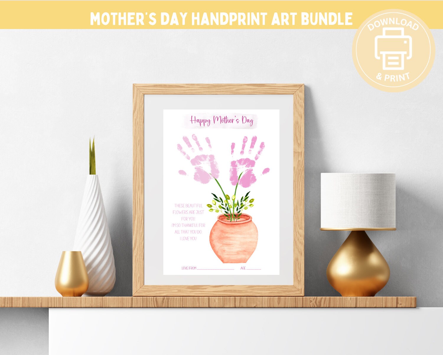 Mother's Day Handprint, Mothers Day Handprint Art, DIY Keepsake, Craft ...