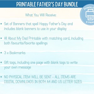 Father's Day Bundle, All About My Dad Printable, Father's Day Gift ...