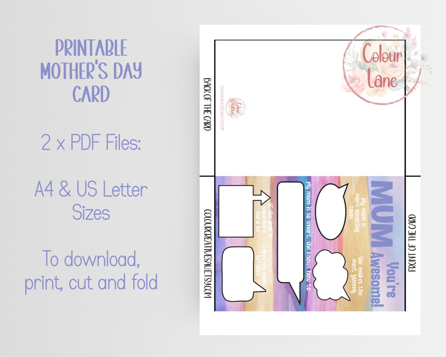 Mother's Day Card: All About My Mum Printable Questionnaire (digital ...