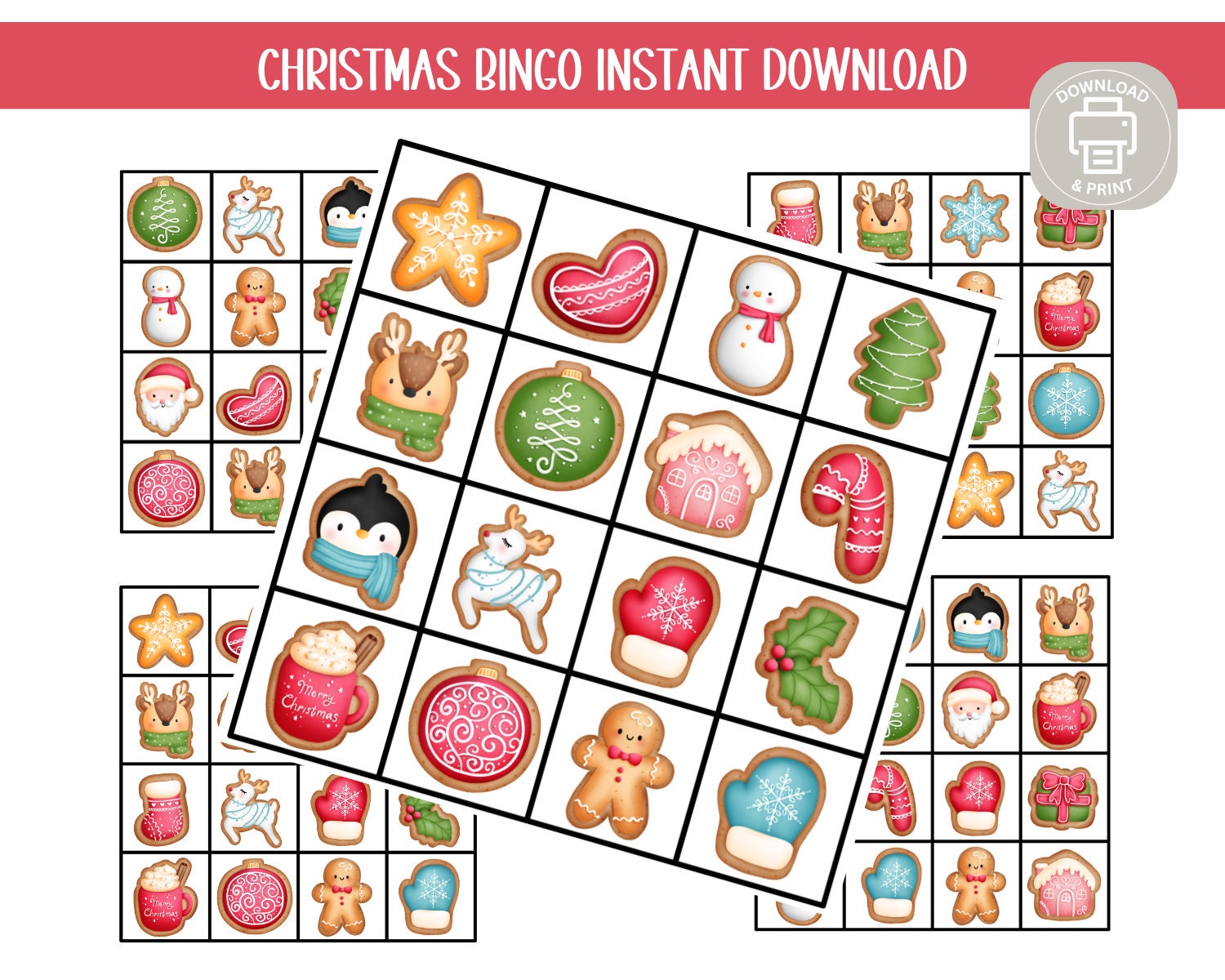 Christmas Cookie Bingo Game: Printable Holiday Activity (digital ...