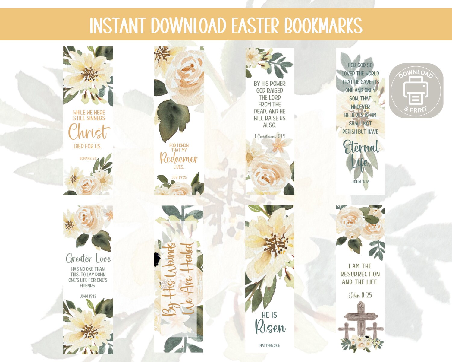 Easter Christian Bookmarks, Bible Verse Bookmarks, Easter, Gifts for ...