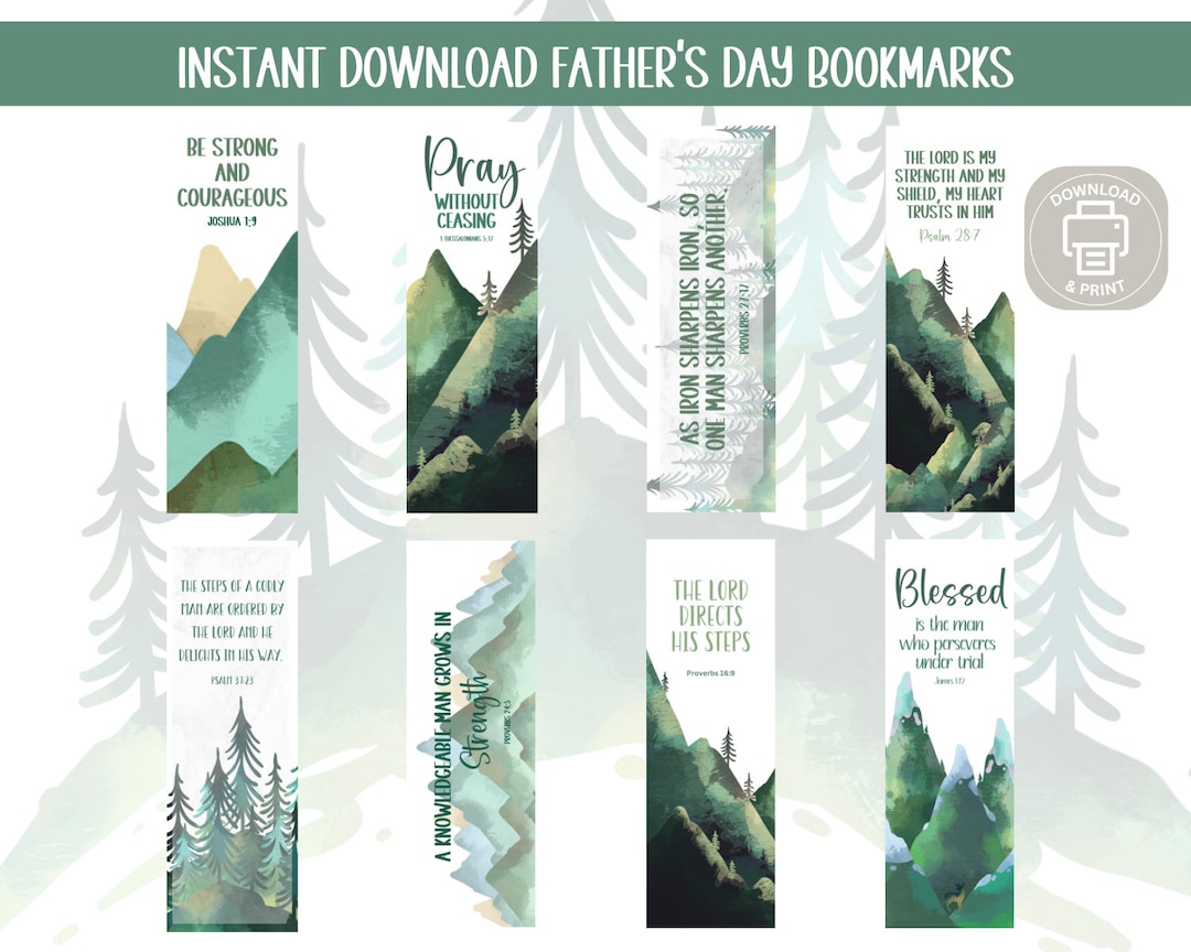 Father's Day Bible Verse Bookmarks: Christian Gift (digital Download ...
