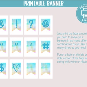 Printable Alphabet Banner, Letter and Number Printable Banner, Party ...