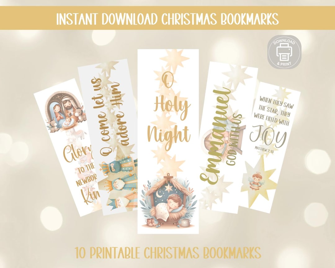 Christmas Scripture Bookmarks: Bible Verse Gifts (digital Download) - Etsy