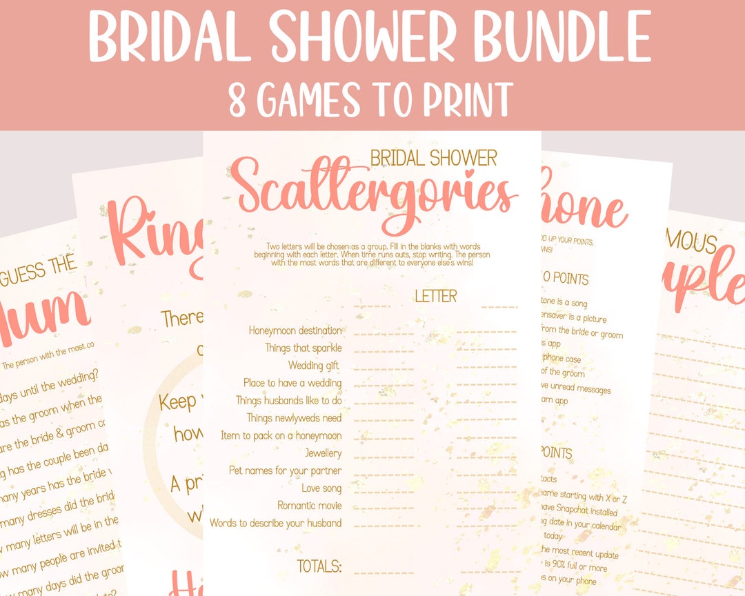 Bridal Shower Printable Games, Hen's Party Printable, Games for Bridal ...