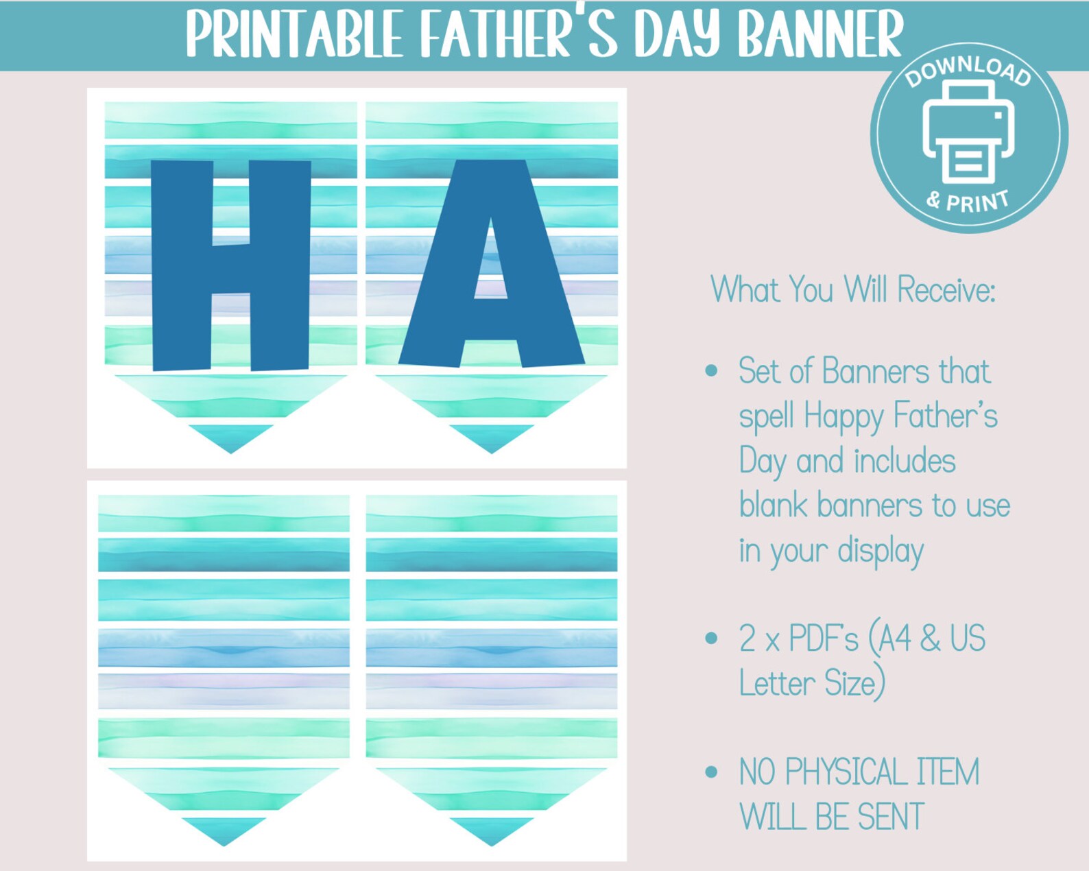 Fathers Day Banner Template, Fathers Day Printable, Happy Fathers Day ...