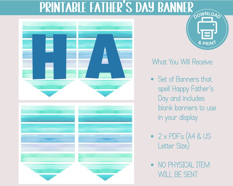 Fathers Day Banner Template, Fathers Day Printable, Happy Fathers Day ...