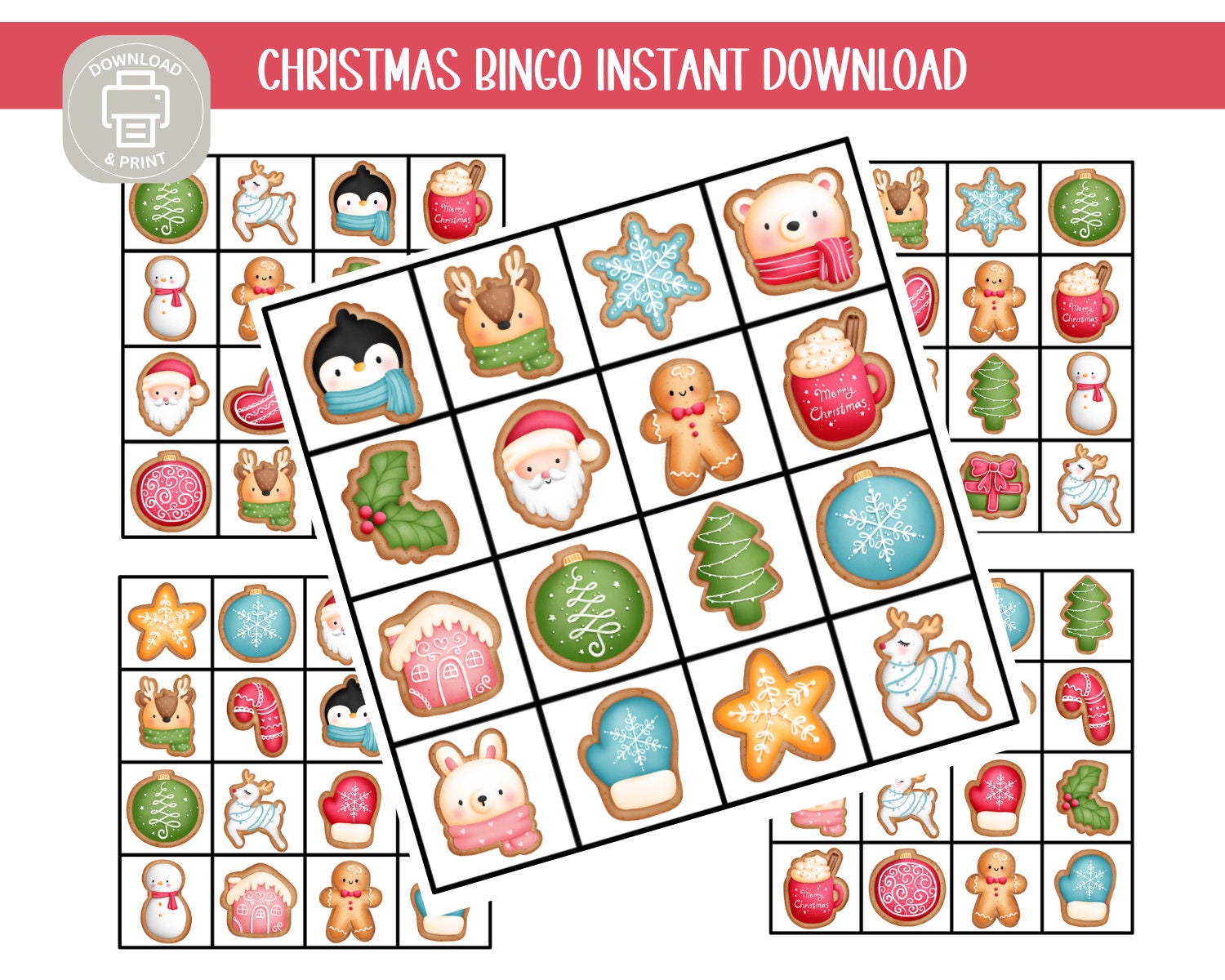 Christmas Cookie Bingo Game: Printable Holiday Activity (digital ...