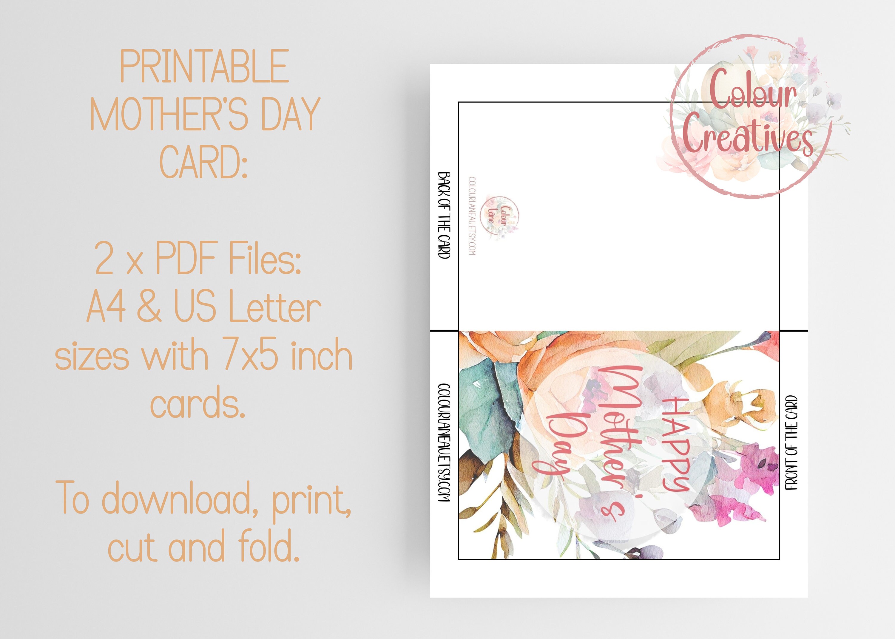 Mothers Day Card Printable, Happy Mothers Day Card, Mother's Day Card ...