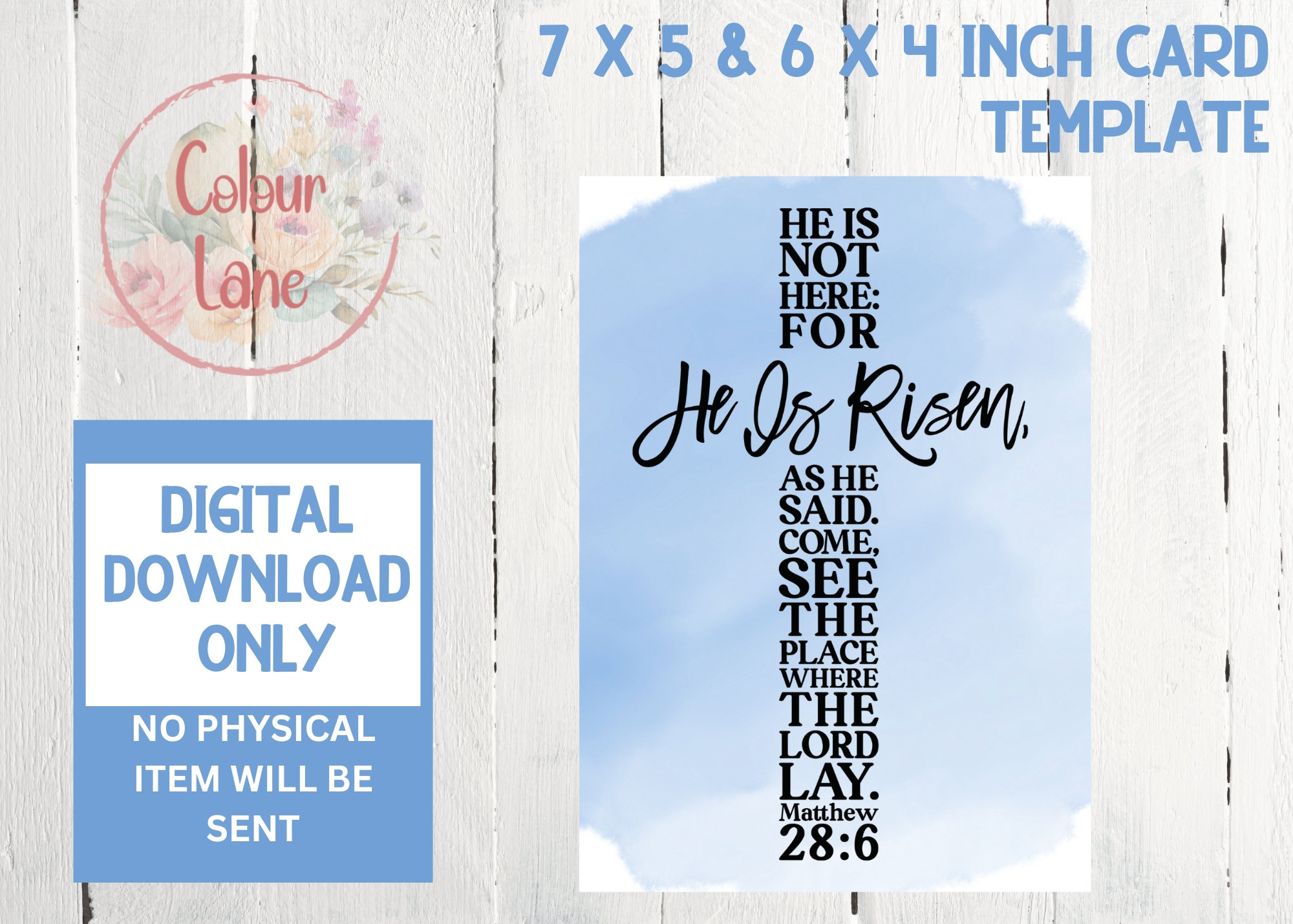 Printable Card, Christian Easter Greeting Card, Bible Verse Easter Card ...