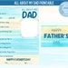 Father's Day Bundle, All About My Dad Printable, Father's Day Gift ...