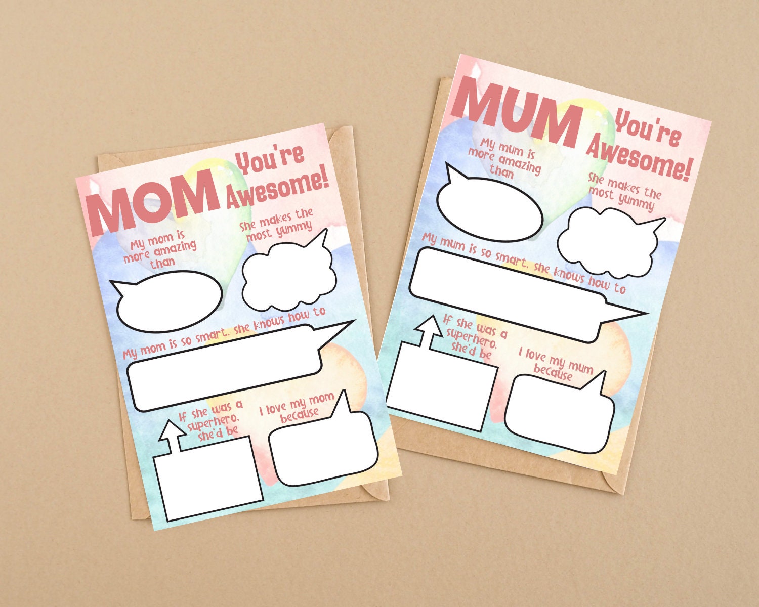 Mothers Day Card, All About My Mum Printable Card, All About Mom ...