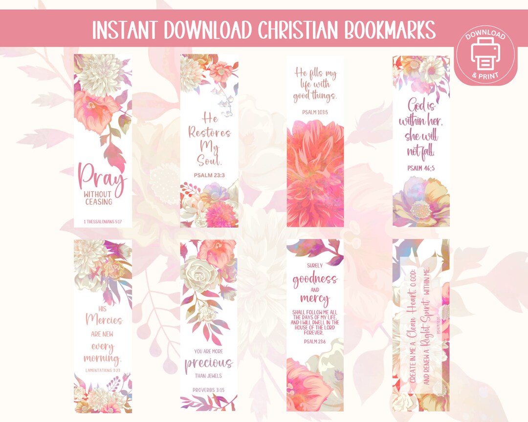 Christian Bookmark, Printable Bible Verse Bookmarks, Mother's Day Bible ...