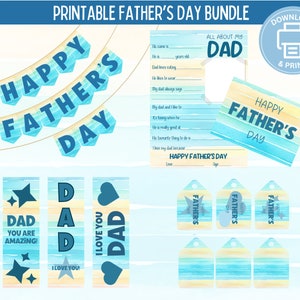 Father's Day Bundle, All About My Dad Printable, Father's Day Gift ...