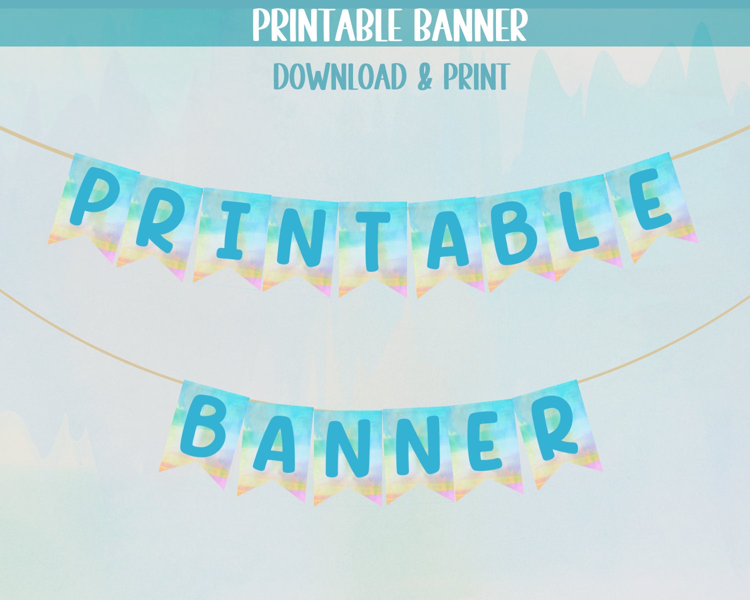 Printable Alphabet Banner, Letter and Number Printable Banner, Party ...