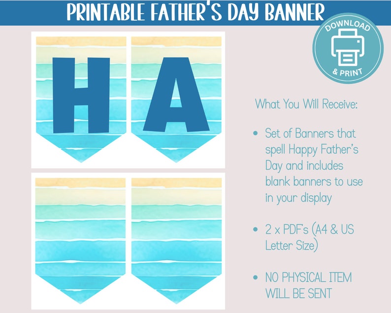 Fathers Day Banner Template, Fathers Day Printable, Happy Fathers Day ...