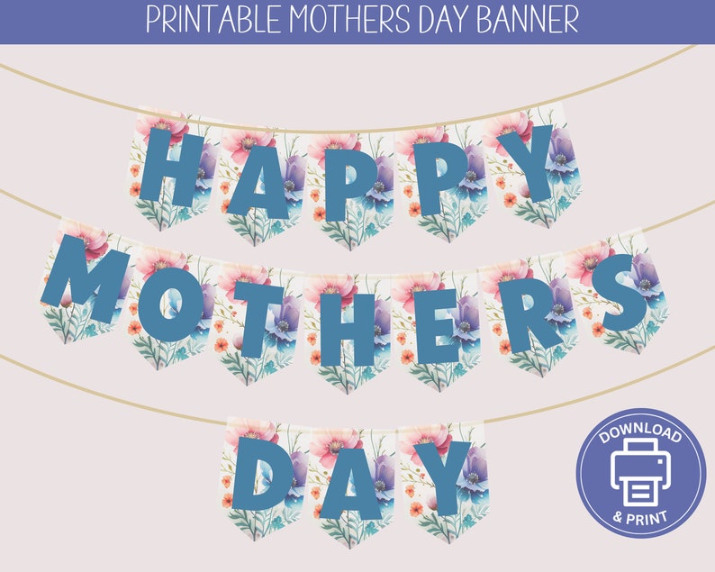 Mothers Day Banner Template, Mothers Day Printable, Happy Mothers Day ...