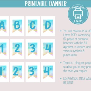 Printable Alphabet Banner, Letter and Number Printable Banner, Party ...
