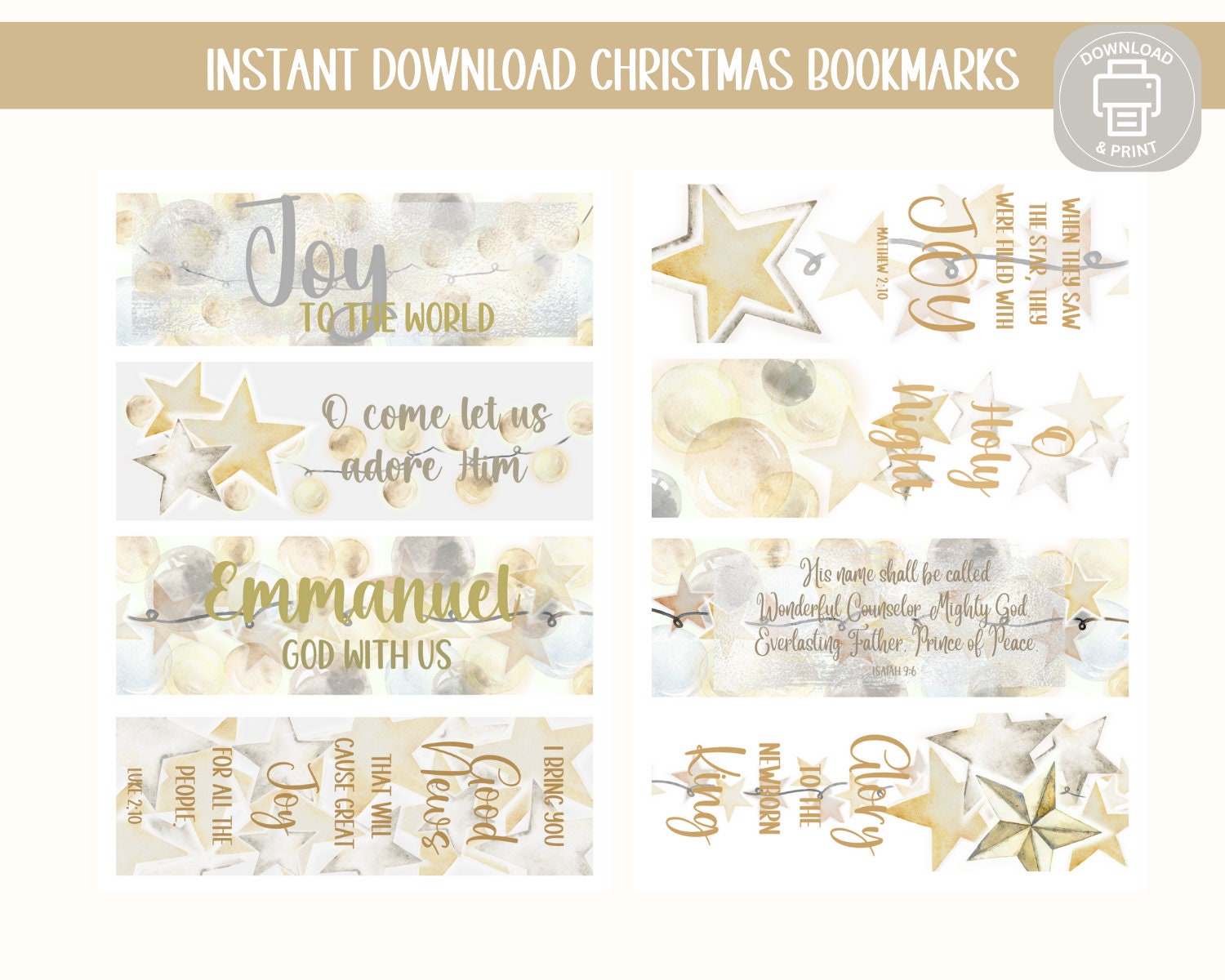 Christmas Bookmarks, Scripture Bookmarks, Bible Verse Gifts, Christian ...