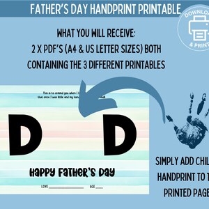 Father's Day Handprint Printable, DIY Gift for Dad, Preschool Father's ...