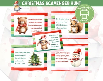 Indoor Christmas Treasure Hunt, Kids Scavenger Hunt, Indoor Christmas ...