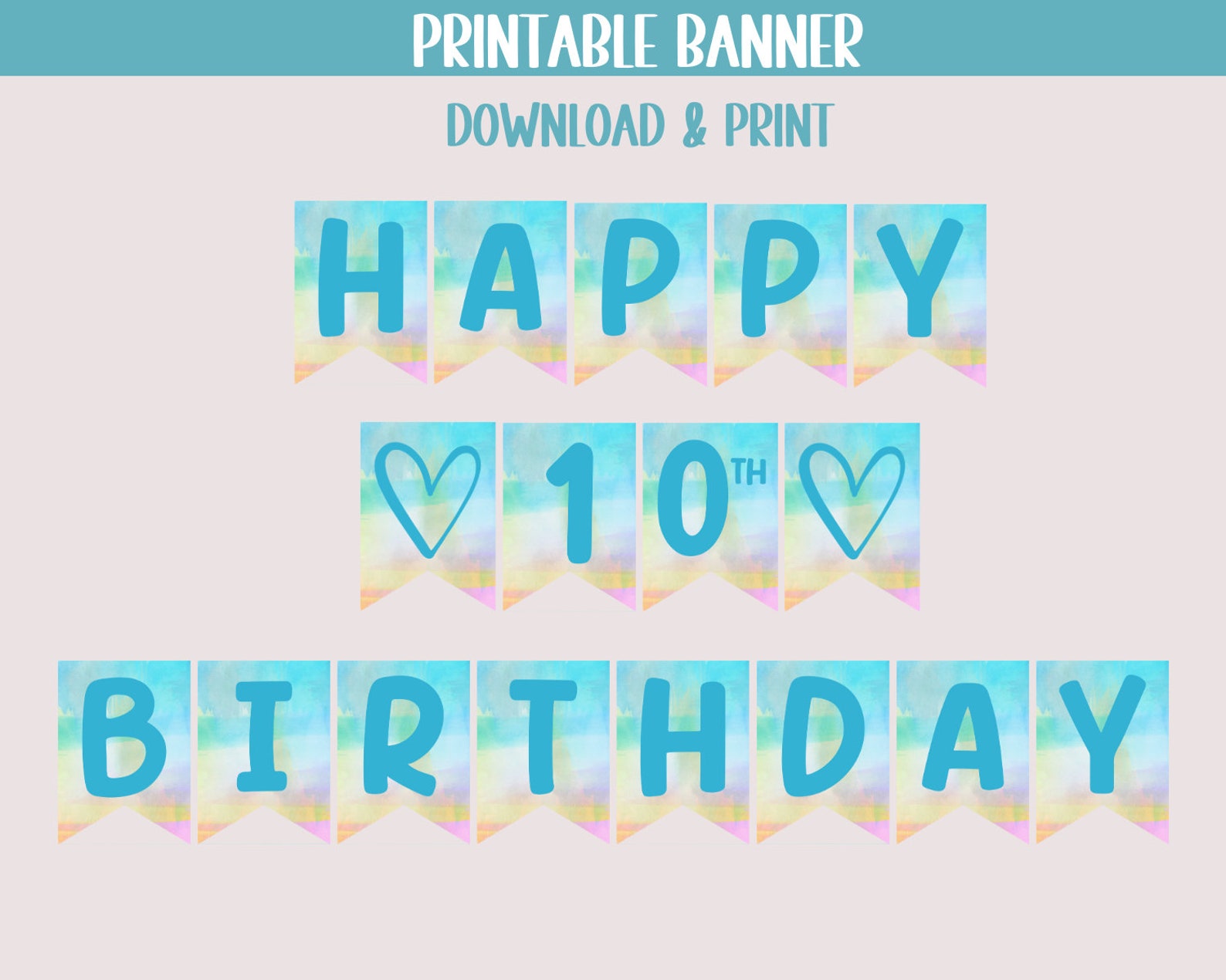 Printable Alphabet Banner, Letter and Number Printable Banner, Party ...