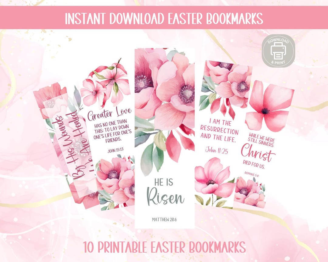 Easter Christian Bookmarks, Bible Verse Bookmarks, Easter, Gifts for ...
