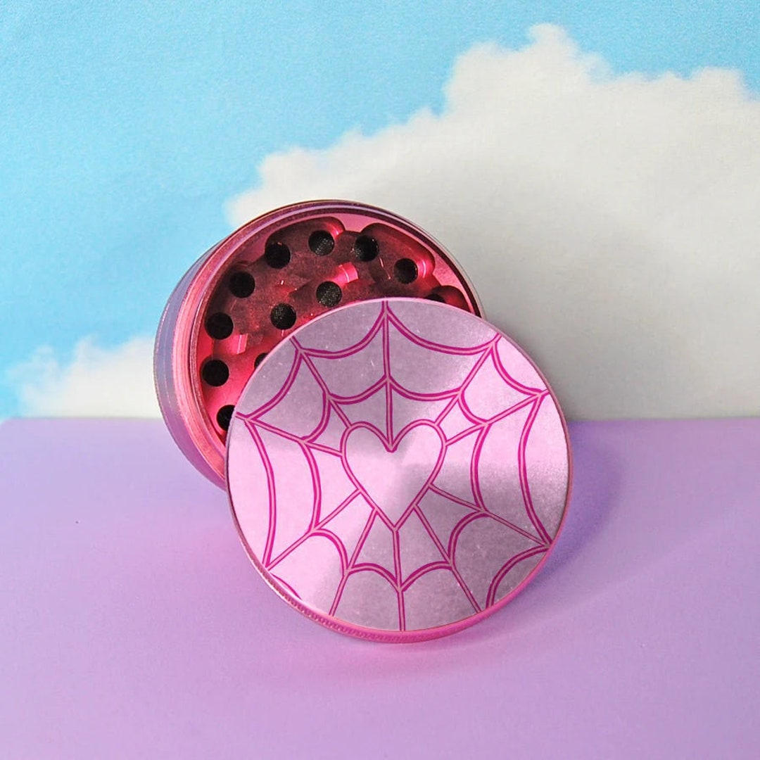 Spider Heart Grinder, Cute Herb Grinders, Pink Grinder Cute, Cute ...