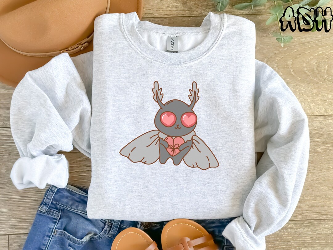 Cute Mothman Sweatshirt, Cute Mothman Shirt, Valentines Shirt, Cute ...