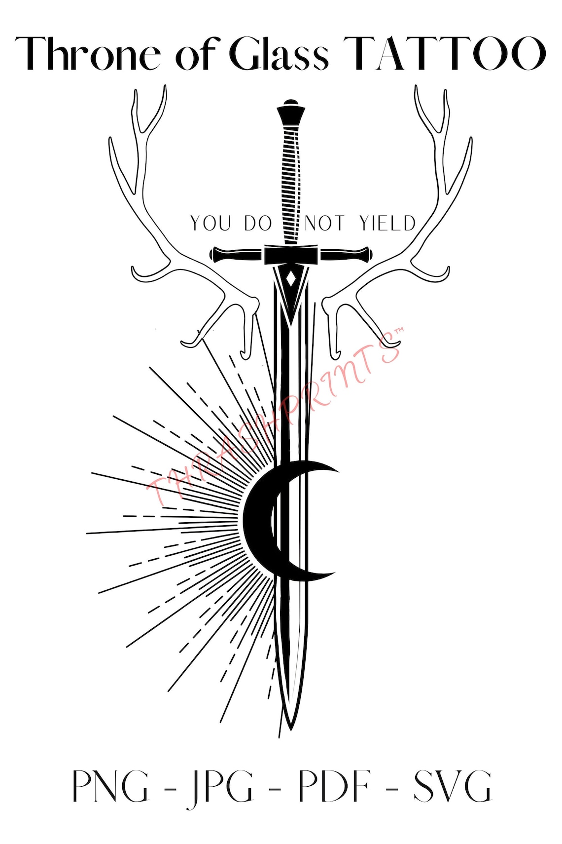 Throne of Glass-inspired Digital Tattoo Aelin and Rowan Design Unique ...